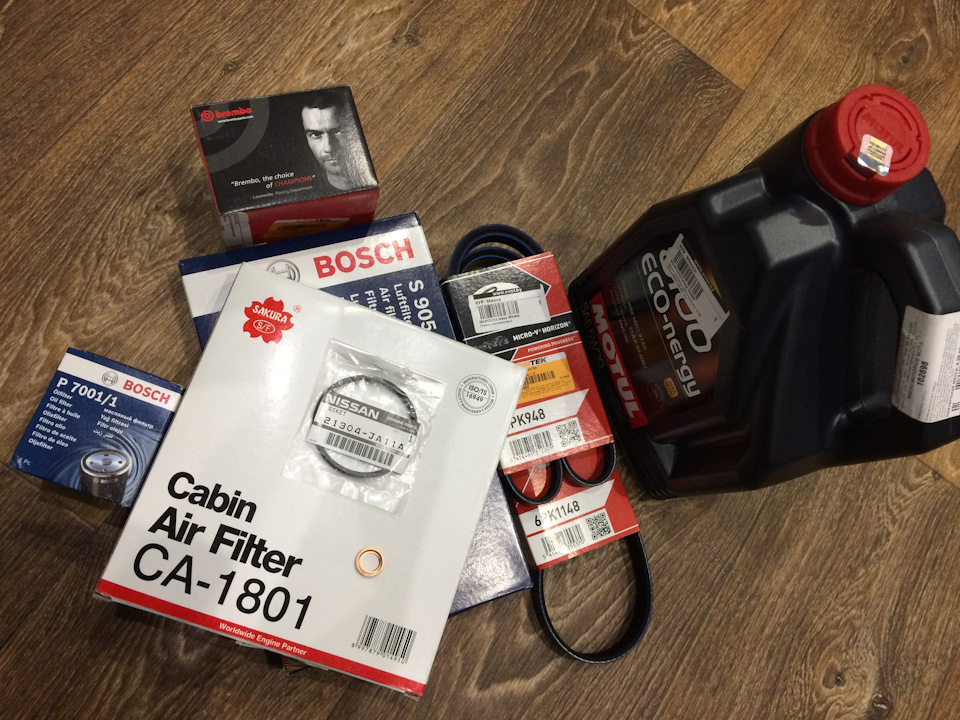 ⚙️Масло, фильтра + ремни и колодки) — Infiniti FX (1G), 3,5 л, 2007 ...