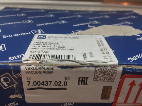 700437020 ВАКУУМНЫЙ НАСОС, ТОРМОЗНАЯ СИСТЕМА PIERBURG | Запчасти на DRIVE2