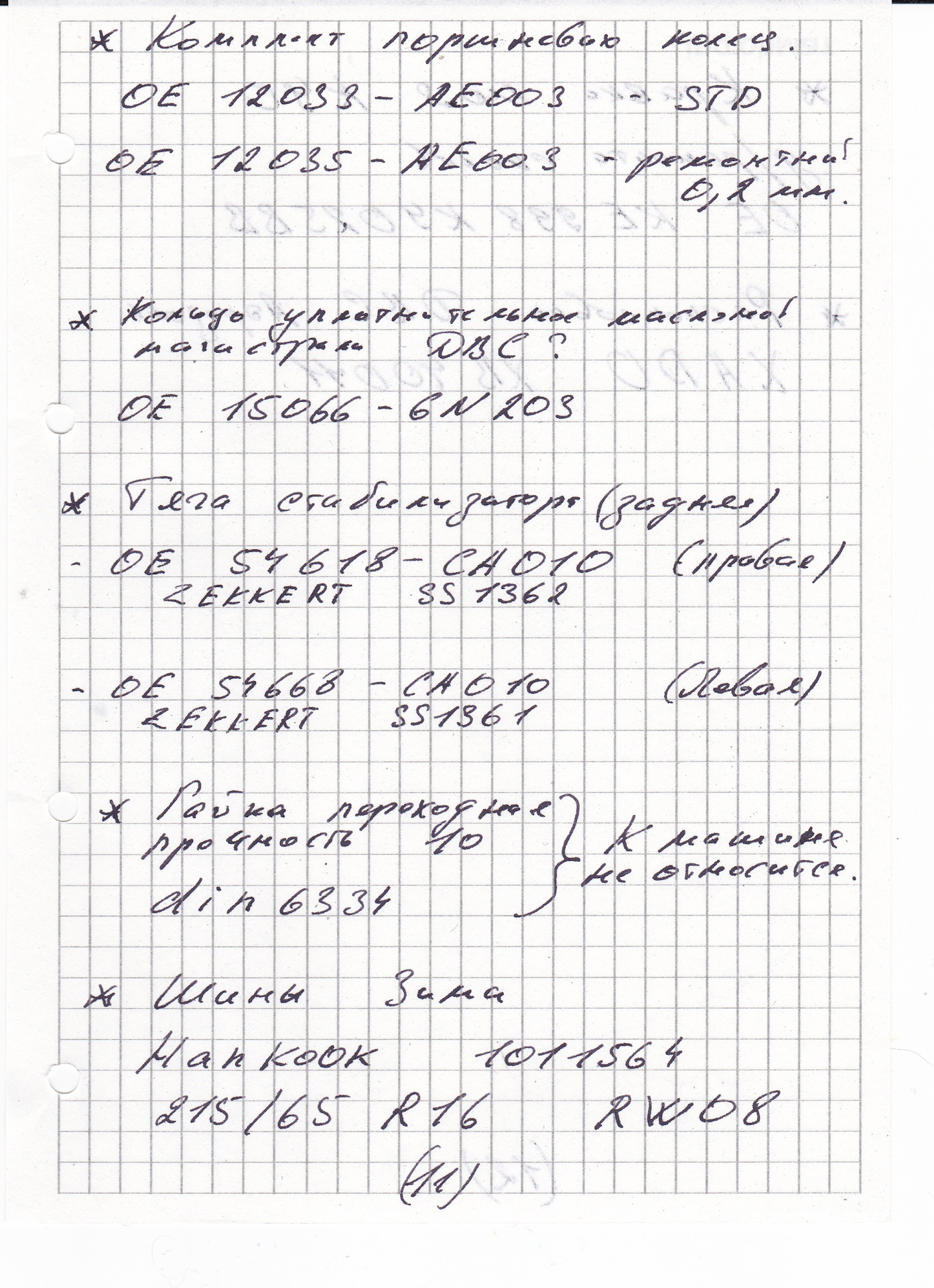 Рукописные наработки по запчастям OEM номера и аналоги — Nissan Presage ...