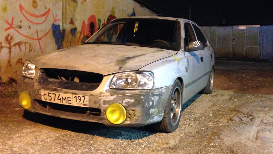 Желтая тонировка — Hyundai Accent (2G), 1,6 л, 2006 года | аксессуары ...
