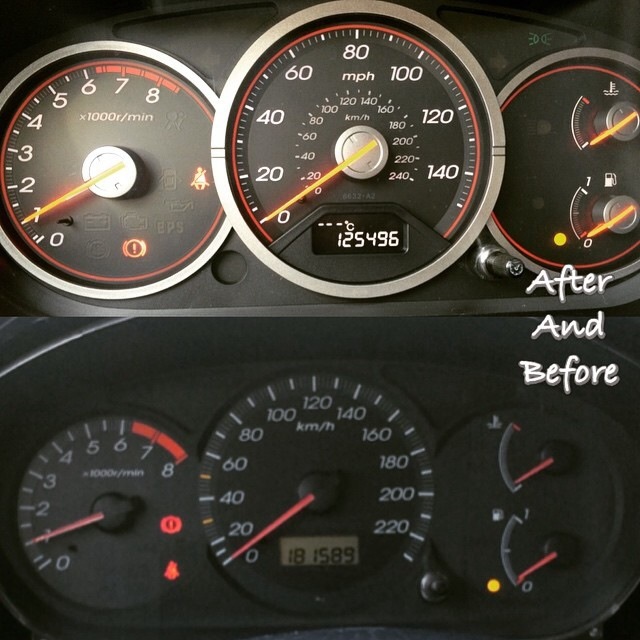 Замена приборки на рестайл "optitron"(cluster swap civic eu1, eu3, eu8 ...