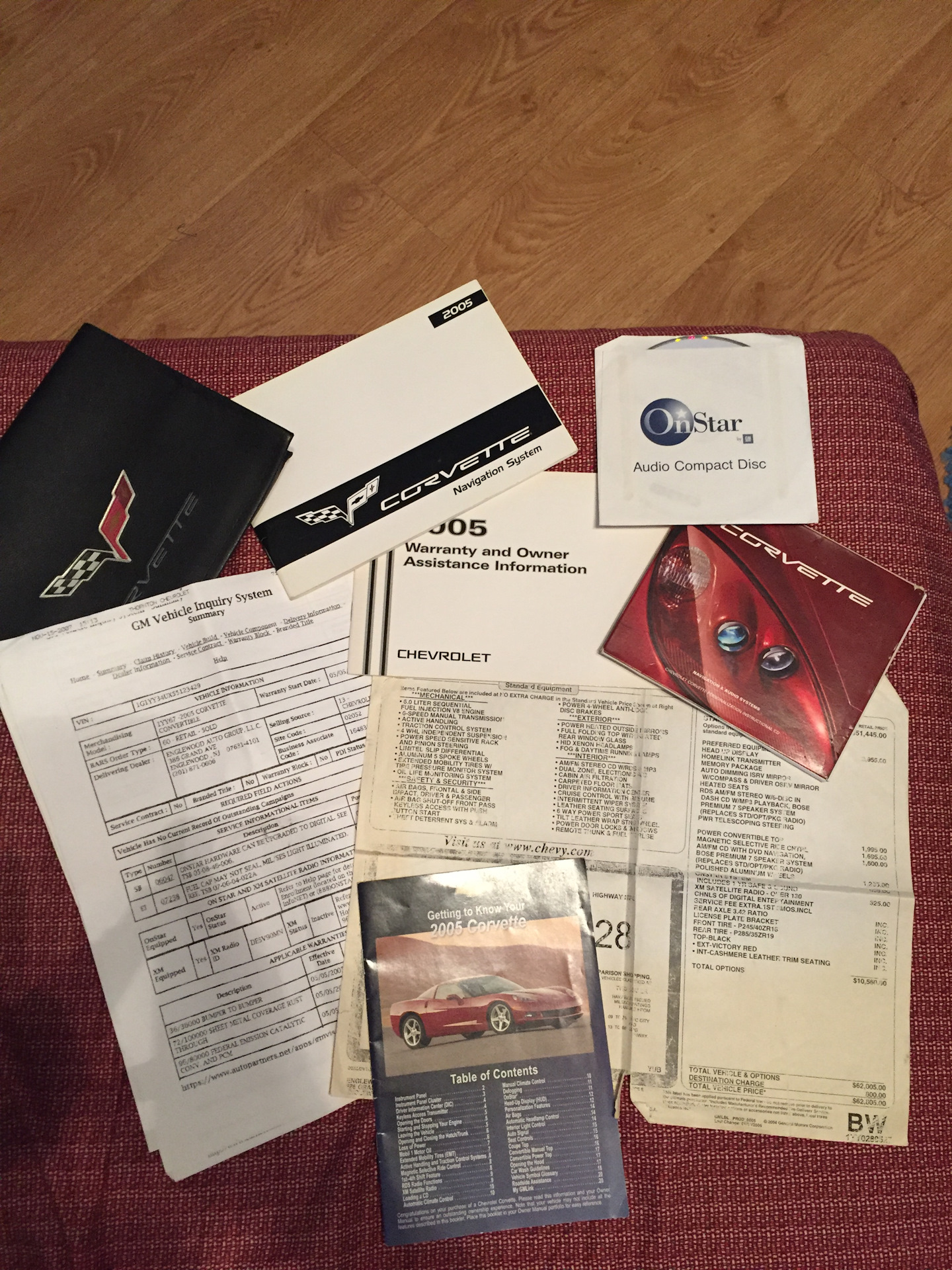 Window sticker price — Chevrolet Corvette C6, 6 л, 2005 года | просто ...