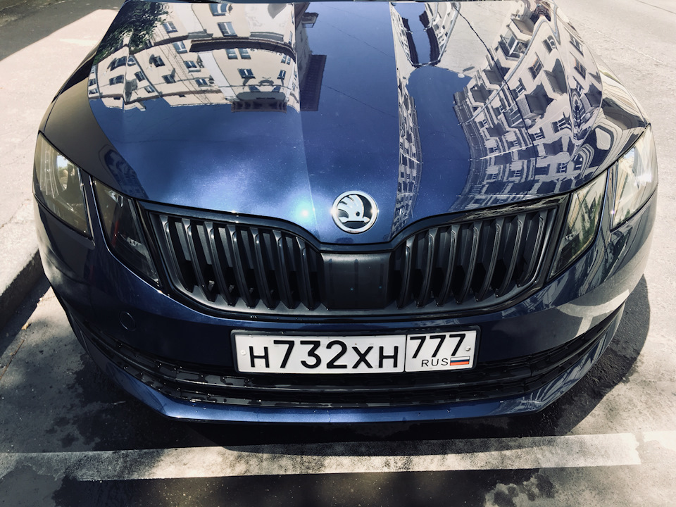 Чёрная окантовка решетки радиатора — Skoda Octavia A7 Mk3, 1,4 л, 2017 ...
