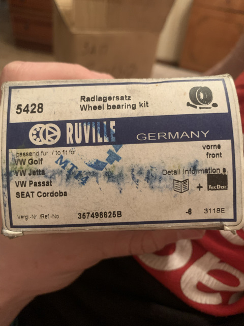 357498625B Подшипник ступицы переднего колеса / SEAT, VW 88~ VAG ...