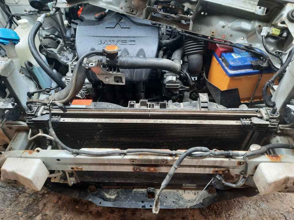 Мойка радиатора. Кольцо выпускного коллектора. — Mitsubishi ASX, 1,6 л ...