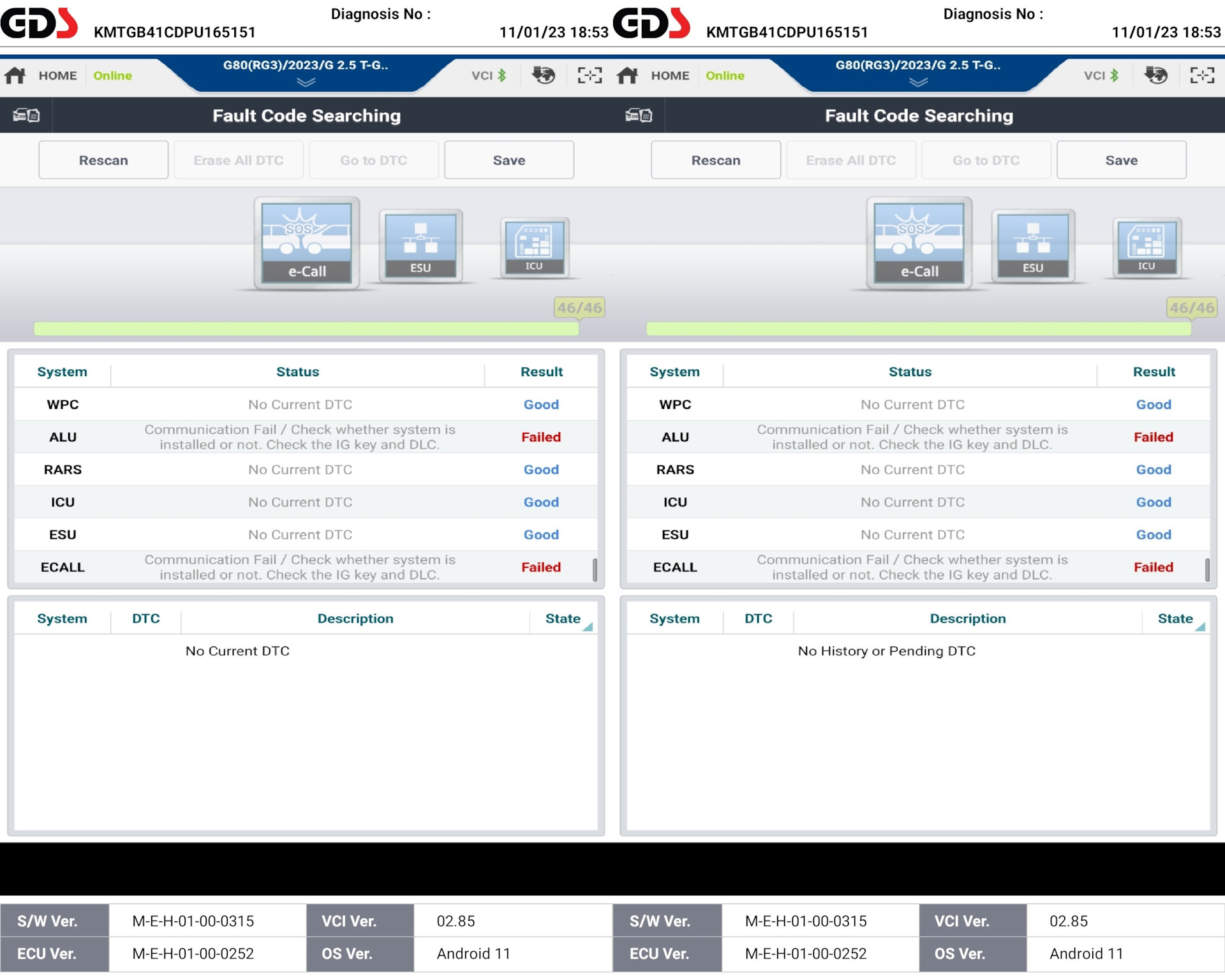 Genesis G80 RG3 Smartstream G4KR 2.5T-GDI 304hp 8AT-4WD A8LR1 дорестайл KOR 2022MY. Русификация ...