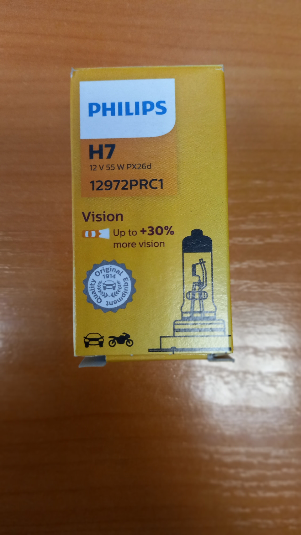 12972PRC1 Лампа 12V H7 55W PX26d +30% Vision PHILIPS | Запчасти на DRIVE2