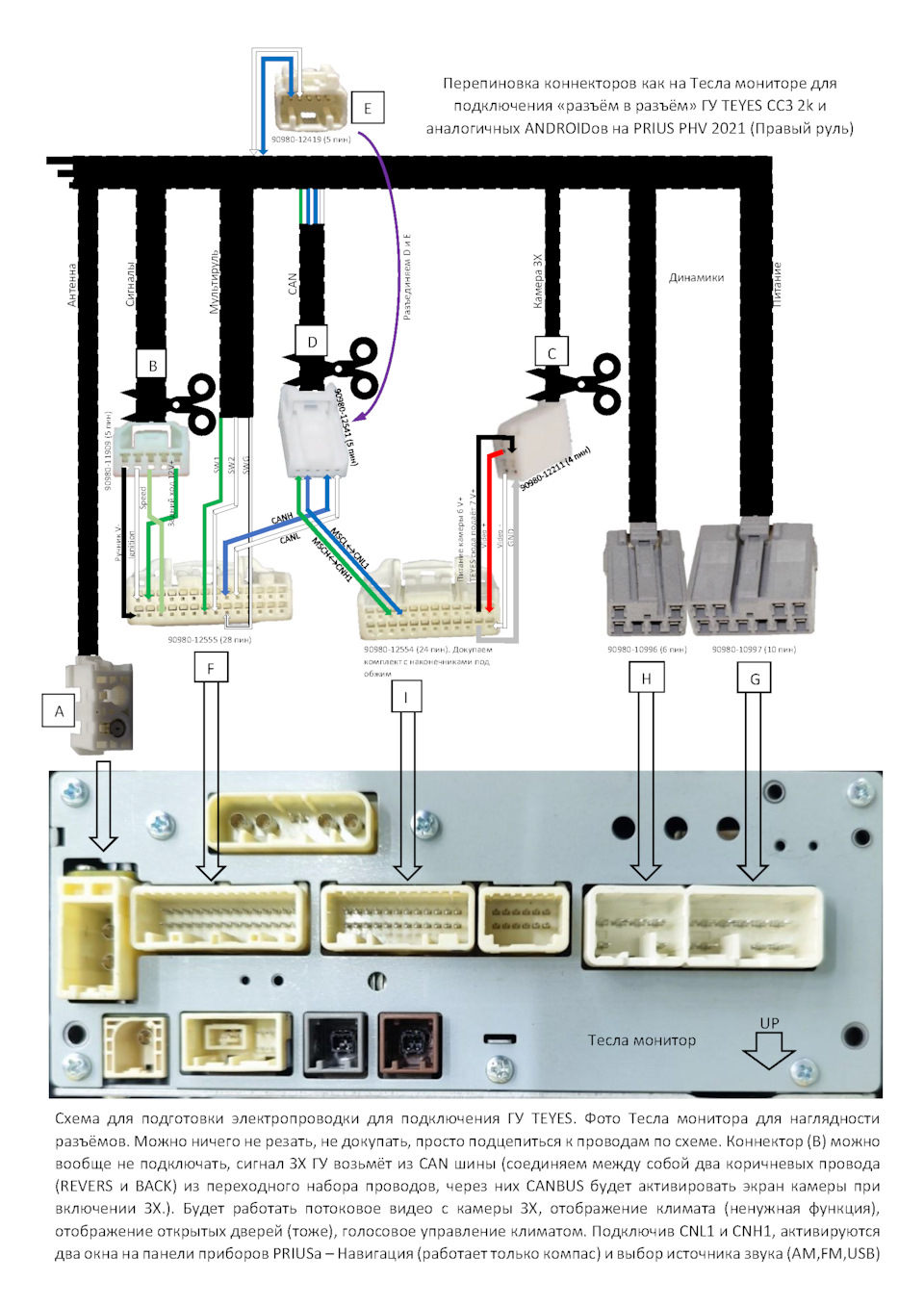 Установка Teyes в Prius 52 PHV. — Toyota Prius Plug-in Hybrid (2G), 1,8 ...