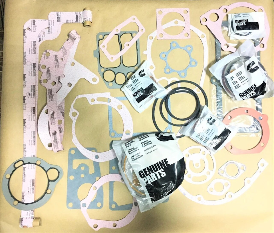 Комплект нижних прокладок для двигателя Cummins N14 код 4025068 3800618 ...