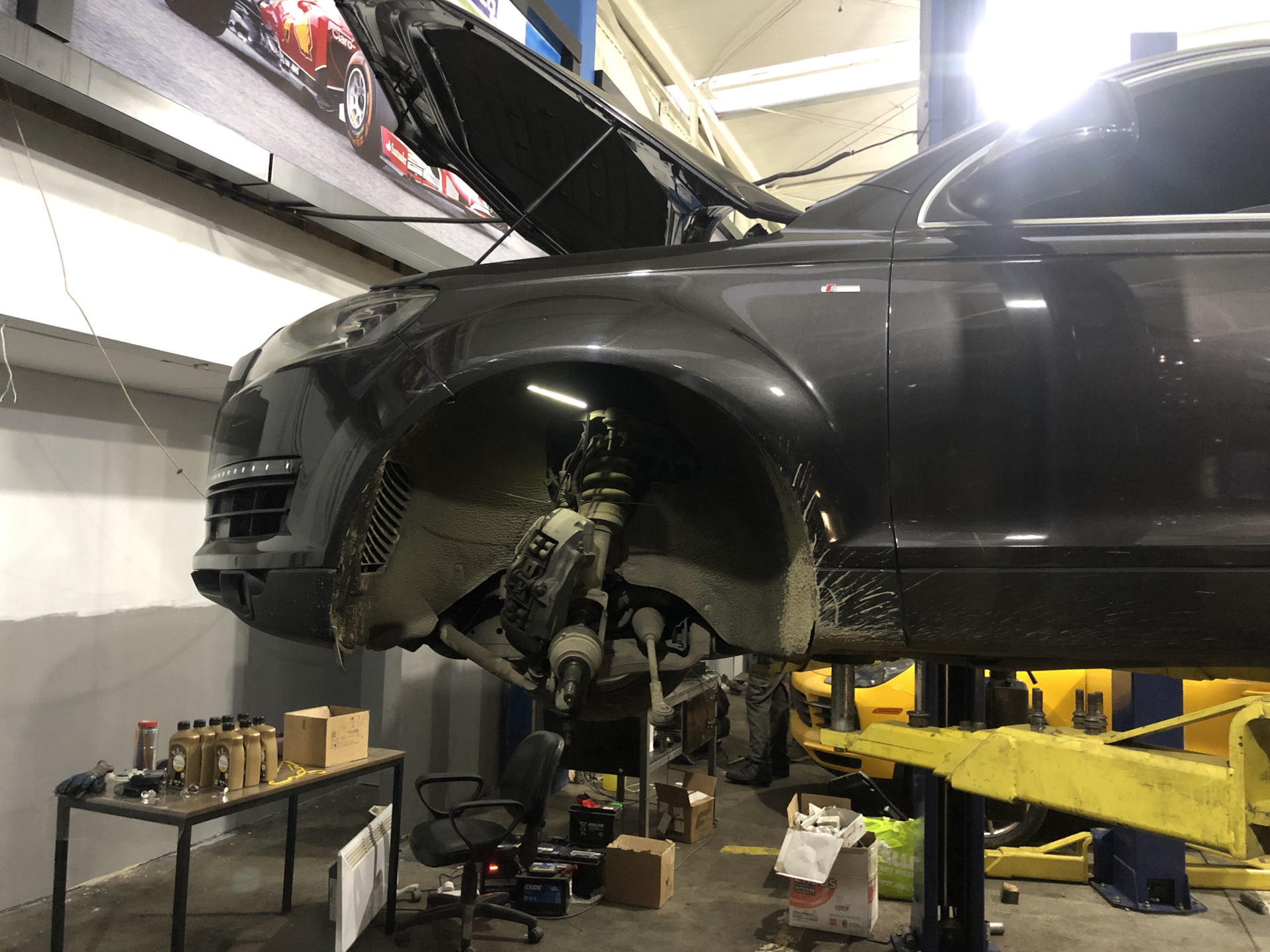 ЗАМЕНА ЛЕВОГО ПОДШИПНИКА СТУПИЦЫ ПЕРЕД — Audi Q7 (1G), 3 л, 2006 года ...