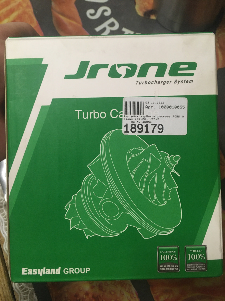 1000010055 Картридж турбины Jrone A3 TDI — 4 cyl. — 1.9L. 115HP. DI D ...