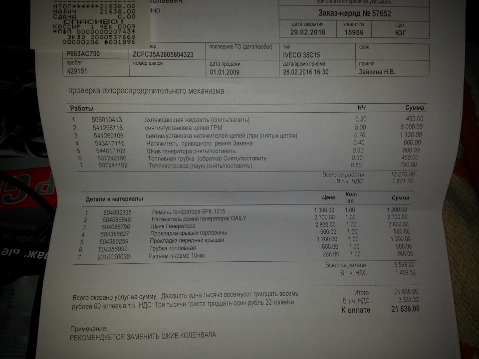 Все оказалось проще 4 — Iveco Daily (4G), 3 л, 2009 года | визит на ...