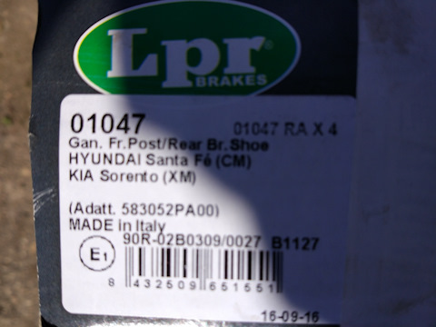 583052PA00 КОМПЛЕКТ ТОРМОЗНЫХ КОЛОДОК С НАКЛАДКАМИ (2ШТ) KIA HYUNDAI ...