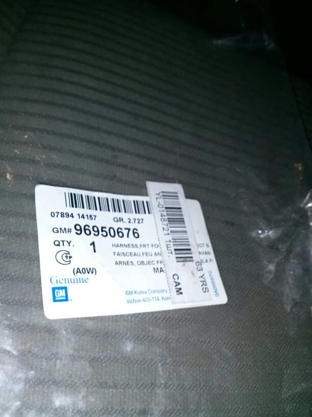 96950676 Жгут электропроводки передних противотуманных фар GM ...