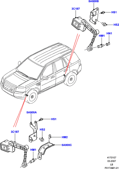 LR001706 Датчик пневматической подвески Jaguar Land Rover | Запчасти на ...