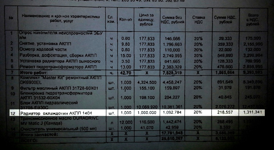 Выносной радиатор АКПП — Nissan Pathfinder (3G), 2,5 л, 2005 года ...