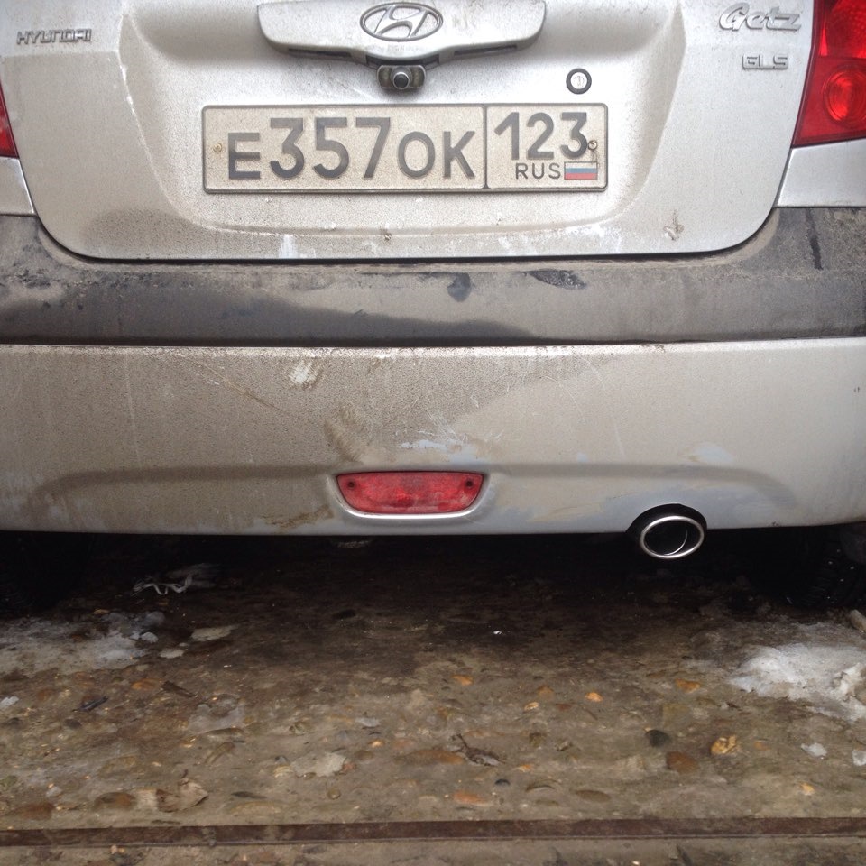 Насадочка на глушитель — Hyundai Getz, 1,6 л, 2005 года | стайлинг | DRIVE2
