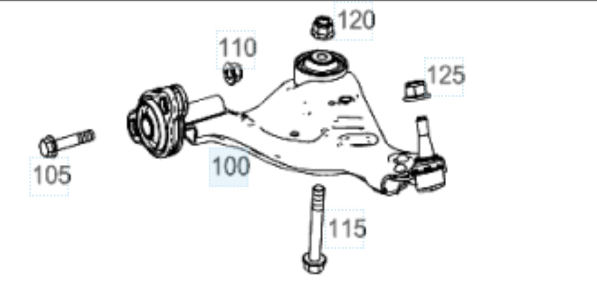 Сайлентблоки нижних рычагов — Mercedes-Benz V-Class (W447), 2,2 л, 2014 ...
