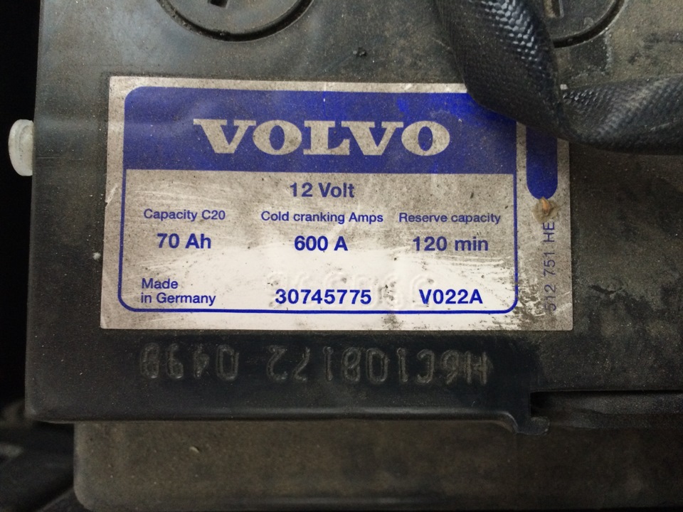 30745775 Стартерная аккумуляторная батарея Volvo | Запчасти на DRIVE2