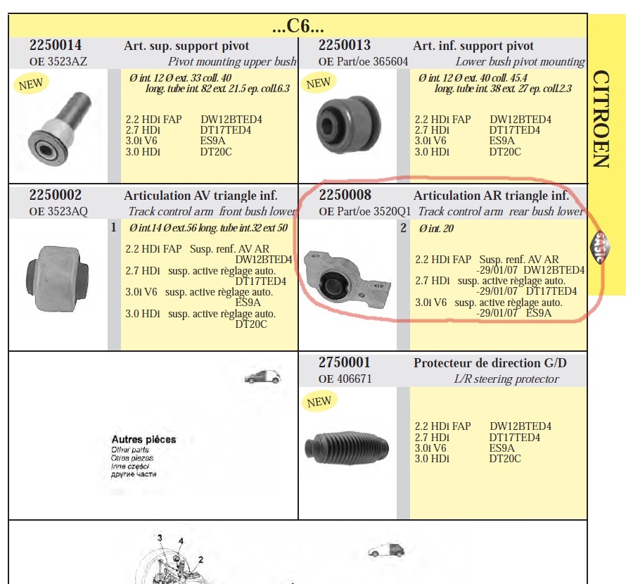 3523AQ Сайлентблок Peugeot Citroen | Запчасти на DRIVE2