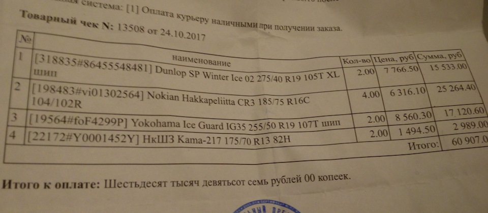 Зимняя резина — BMW 7 series (E38), 4,4 л, 1996 года | шины | DRIVE2