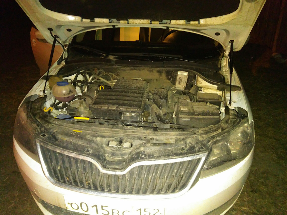 Газовые упоры капота…или прощай, кочерга! — Skoda Rapid (1G), 1,6 л ...
