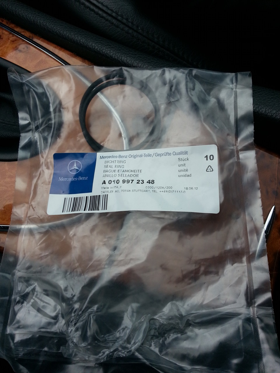 A0109972348 Кольцо уплот. датчика полож. распредвала Mercedes ...