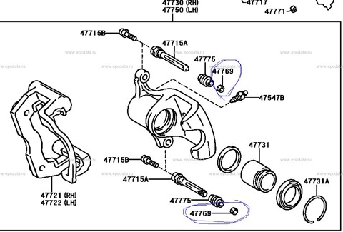 4776950010 ЗАГЛУШКА НАПРАВЛЯЮЩЕЙ ВТУЛКИ ТОРМОЗНОГО СУППОРТА TOYOTA ...