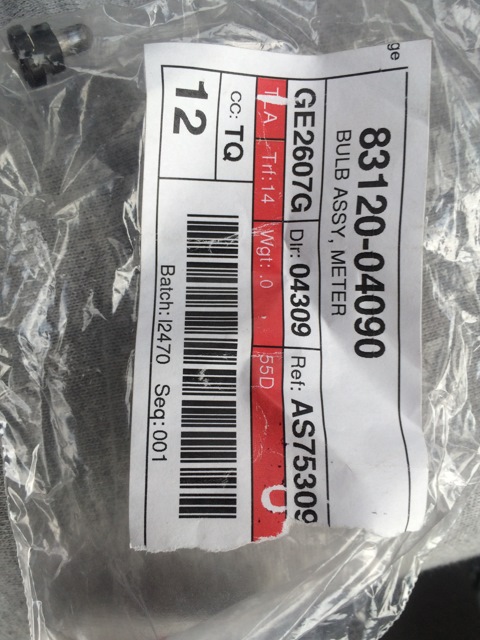 8312004090 ЛАМПА/BULB ASSY, METER TOYOTA LEXUS | Запчасти на DRIVE2