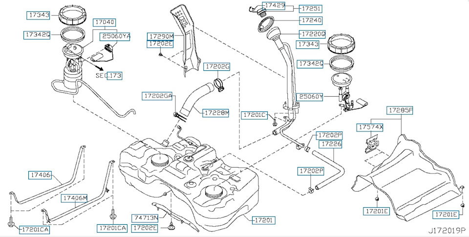 1734279900 Прокладка топливного насоса NISSAN INFINITI | Запчасти на DRIVE2