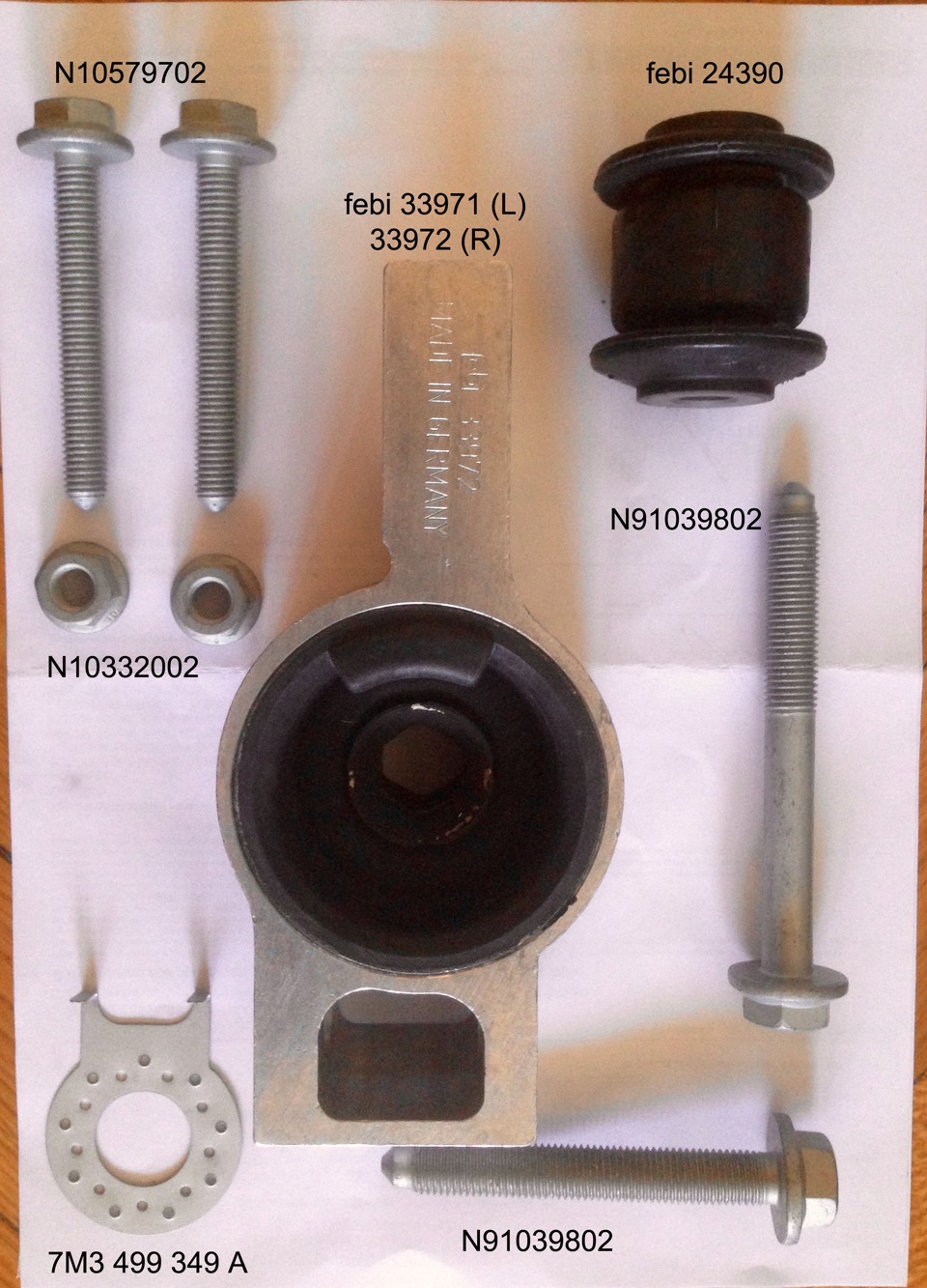 N91039802 Ремкомплект, подвеска колеса VAG | Запчасти на DRIVE2