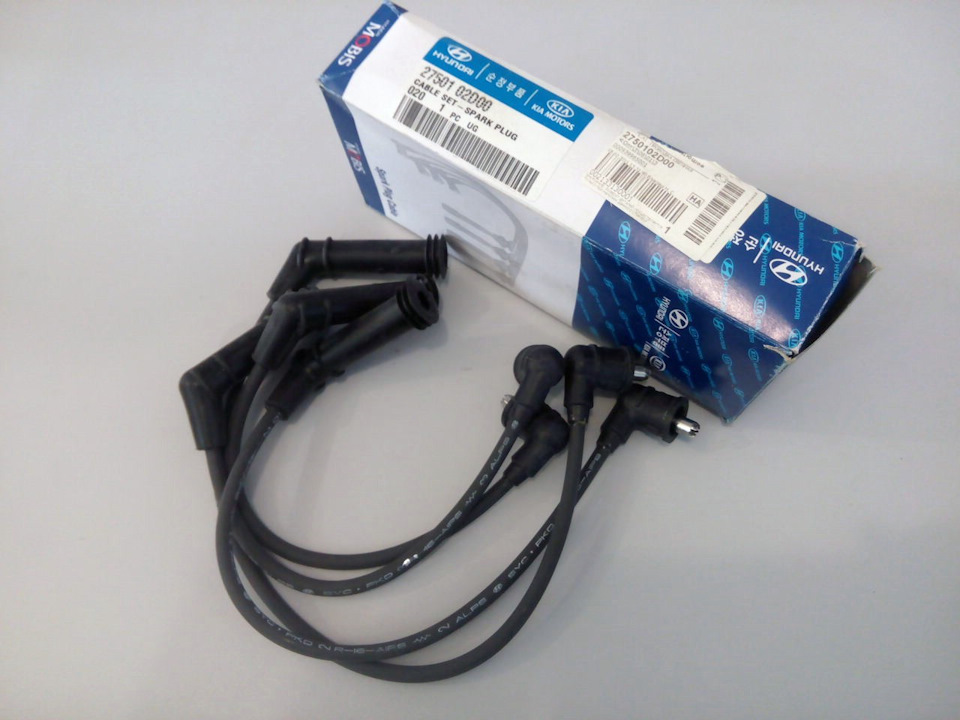 2750102D00 КОМПЛЕКТ ПРОВОДОВ СВЕЧЕЙ ЗАЖИГАНИЯ (5ШТ) KIA HYUNDAI ...