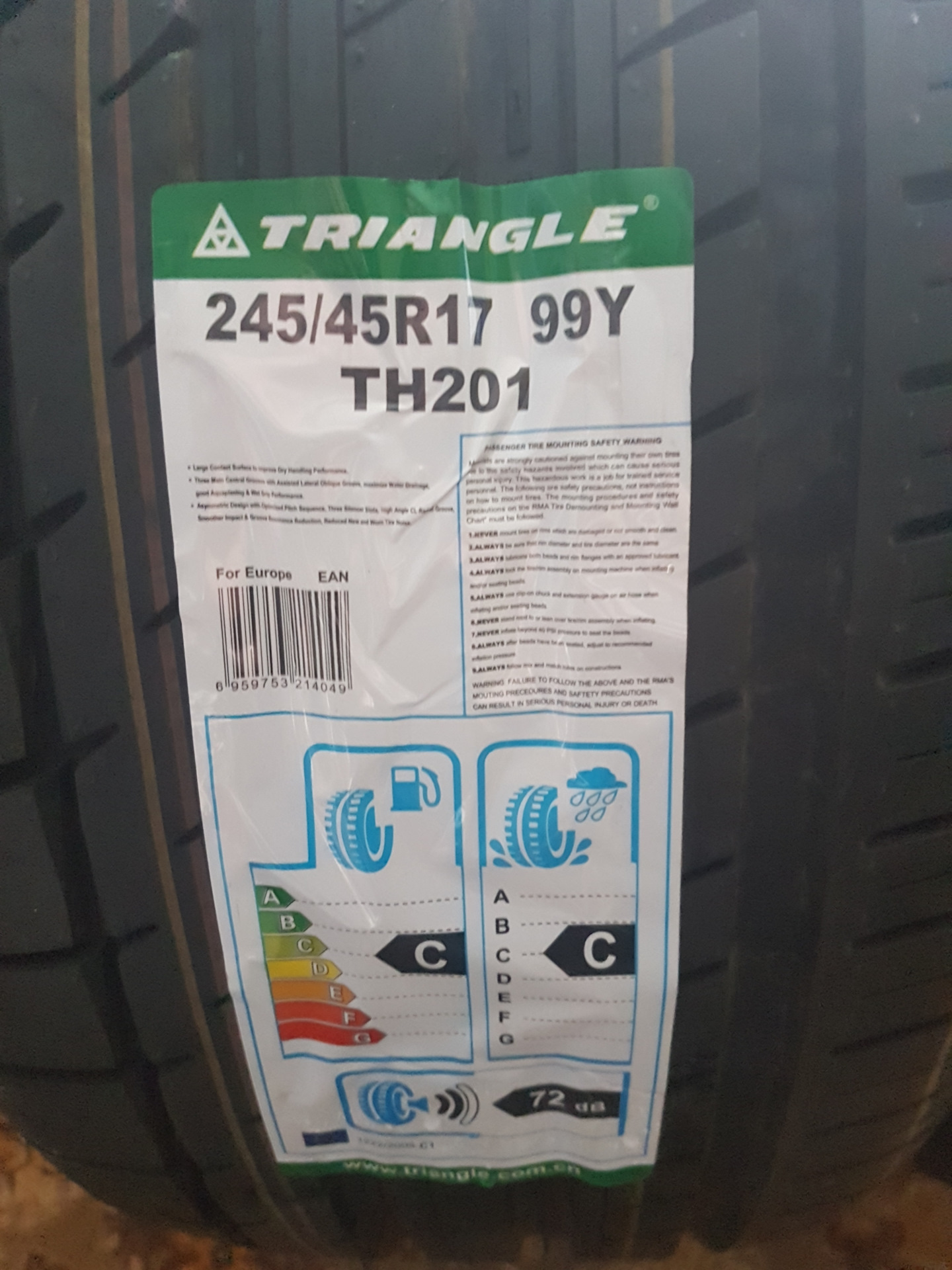Triangle TH201 — BMW 5 series (E39), 2,5 л., 2000 года | шины | DRIVE2