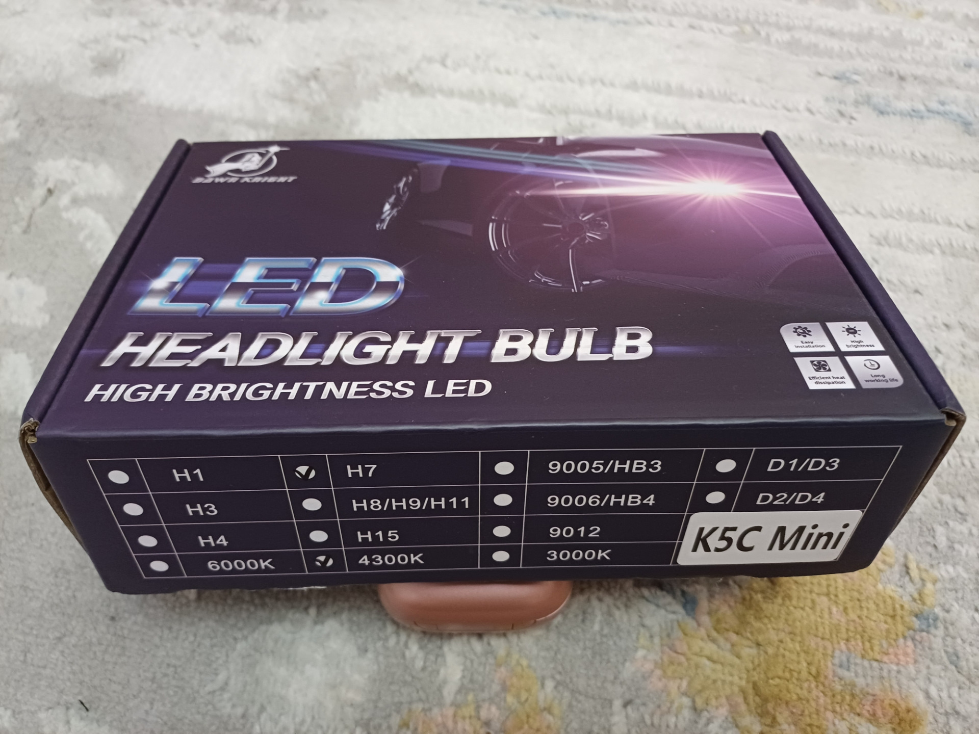DAWN KNIGHT K5C mini H7 4300k — Lada Vesta SW Cross (1G), 1,6 л, 2019 ...
