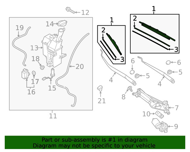 98350B1000 Щётка стеклоочистителя левая KIA HYUNDAI | Запчасти на DRIVE2