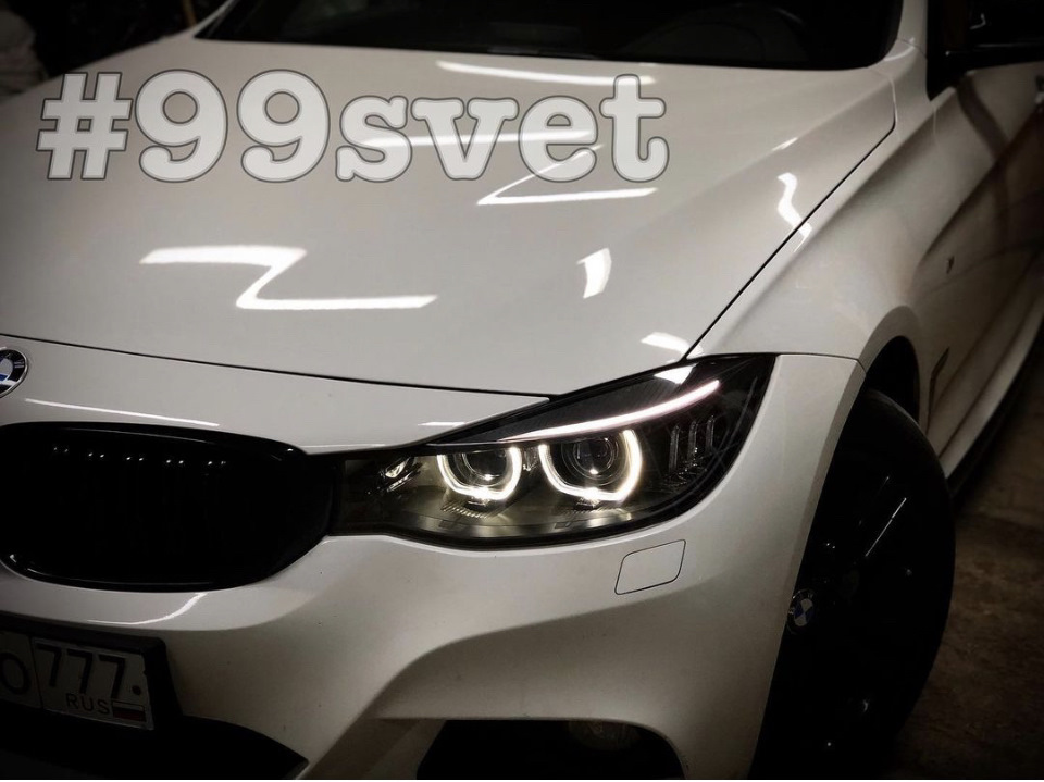 BMW f34 покрас фар в стиль black-work — 99svet на DRIVE2