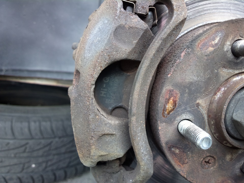 Задние тормоза-переборка — Hyundai Accent (2G), 1,5 л, 2009 года ...