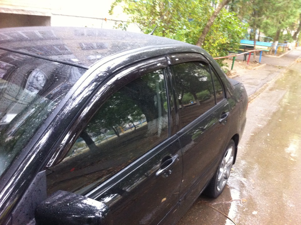 Дефлекторы окон (ветровики) — Mitsubishi Lancer IX, 1,6 л, 2007 года ...