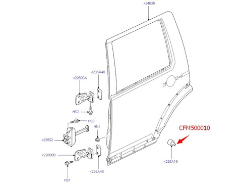 CFM500010 ДЕМПФЕР ОГРАН. ОТКРЫВАНИЯ ДВЕРИ Jaguar Land Rover | Запчасти ...