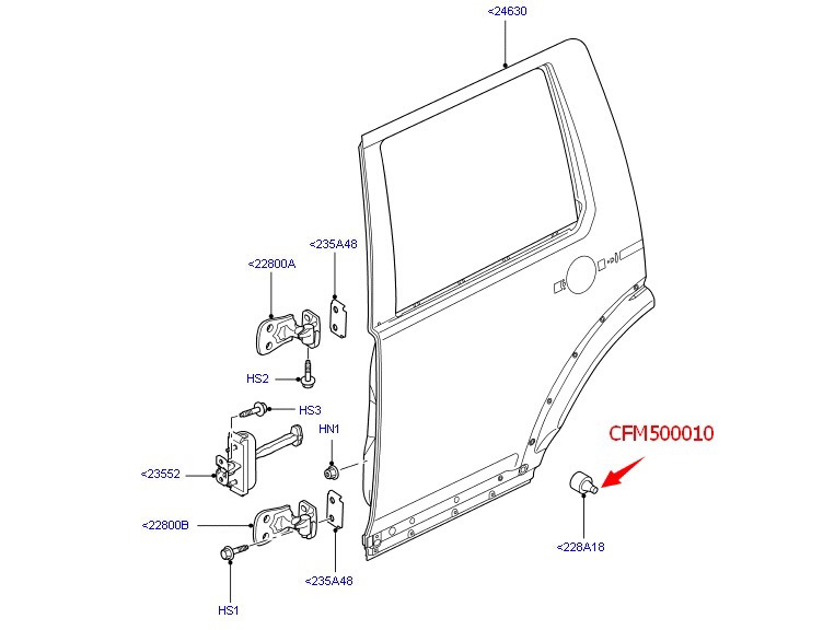 Отбойники дверей — Land Rover Range Rover Sport (1G), 4,4 л, 2005 года ...