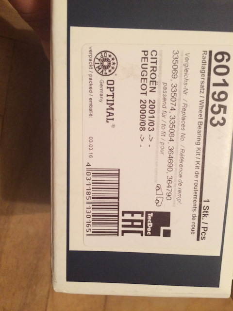 335084 Подшипник ступицы Peugeot Citroen | Запчасти на DRIVE2