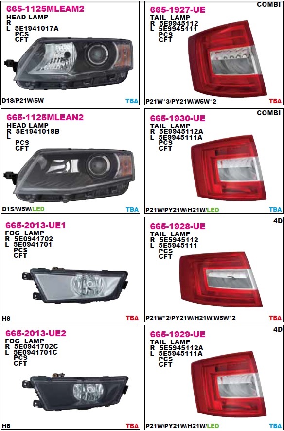 5E0941701C Туманка SKODA OCTAVIA 13- черная VAG | Запчасти на DRIVE2