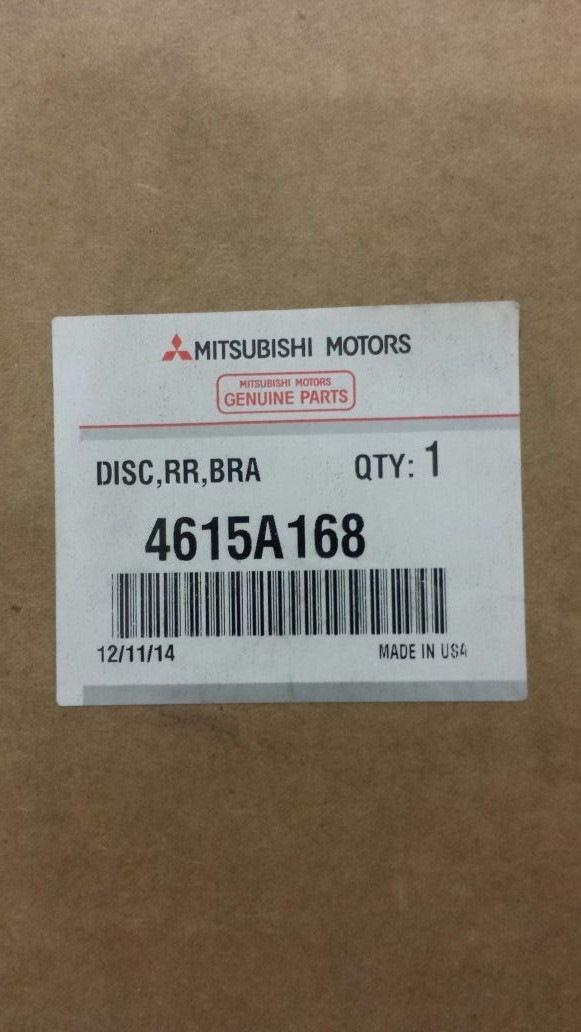 4615A168 Диск тормозной задний Mitsubishi | Запчасти на DRIVE2