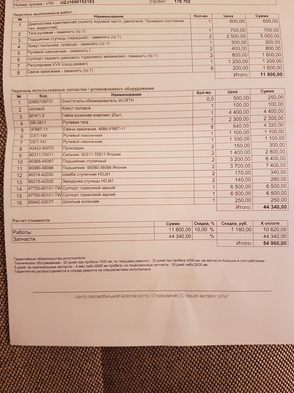 Подготовка к зиме — Toyota Land Cruiser 100, 4,7 л, 2004 года ...