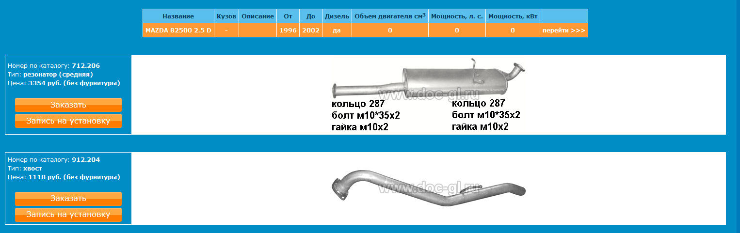 Глушитель — Ford Ranger (1G), 2,5 л, 2005 года | запчасти | DRIVE2