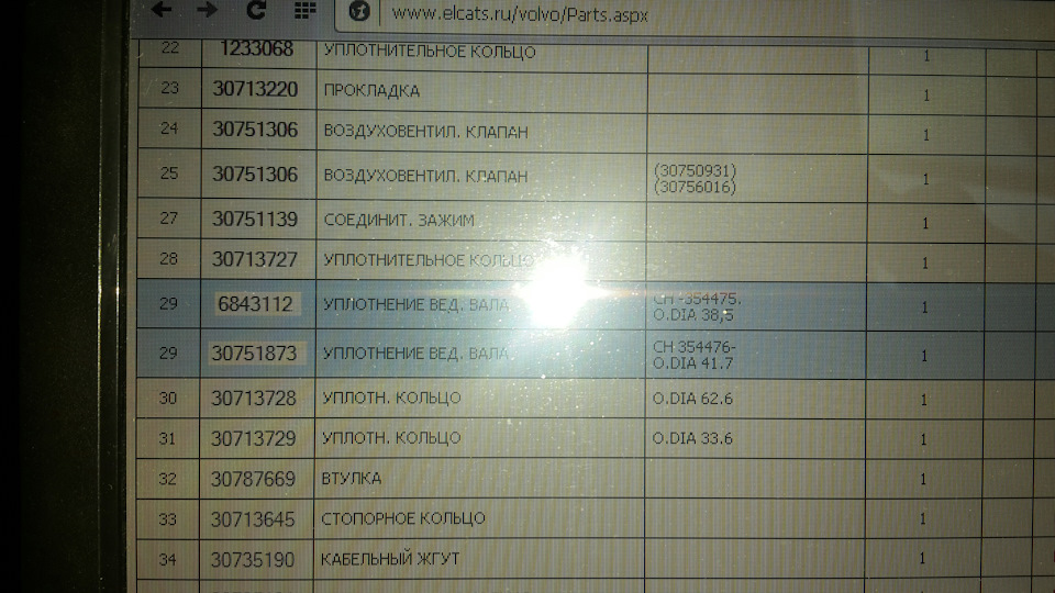 30713727 Уплотнительное кольцо АКПП Volvo | Запчасти на DRIVE2