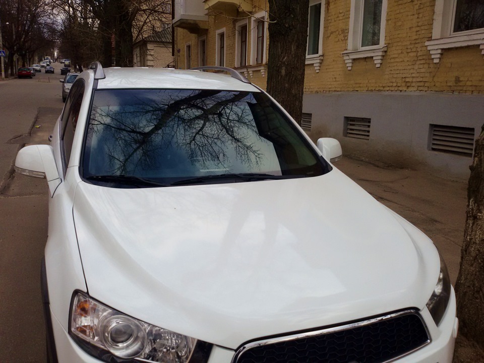 Тонировка лобового стекла (полоска) — Chevrolet Captiva (1G), 3 л, 2013 ...