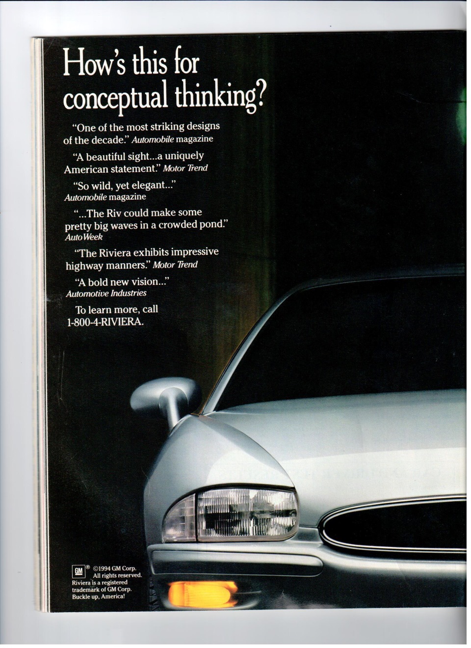 Car@Driver за август 1994 — Buick Riviera (8G), 3,8 л, 1995 года ...