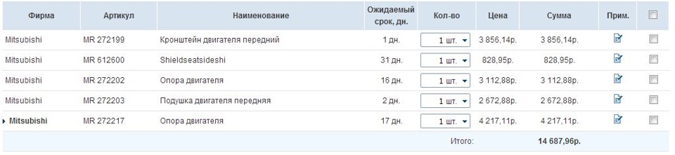 MR272199 Кронштейн переднего крепления двигателя Mitsubishi | Запчасти ...