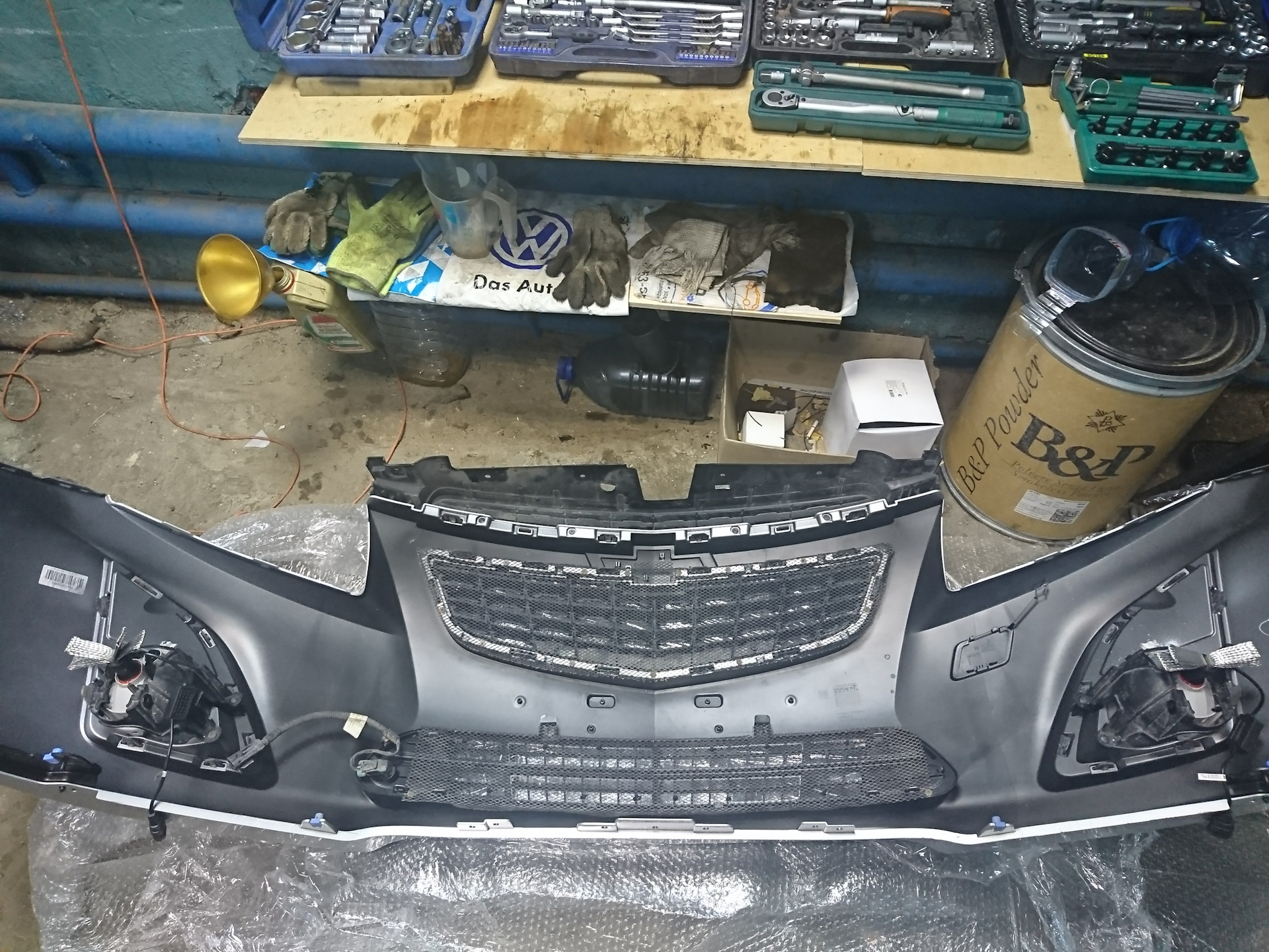 Установка нового бампера в цвет и LED птф! 💡☀🔥 — Chevrolet Cruze (1G ...